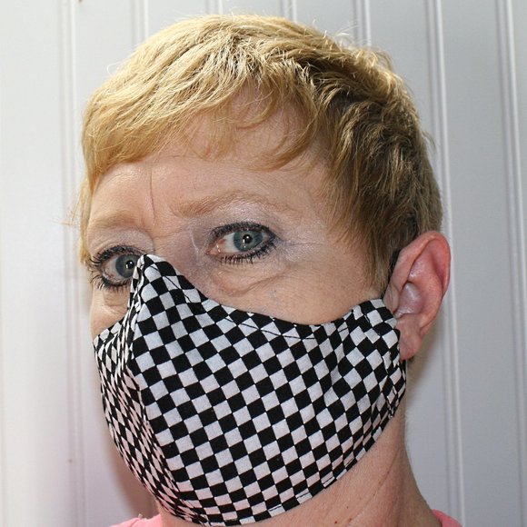 Hand Crafted | Accessories | Handmade Black White Checkered Face Mask ...